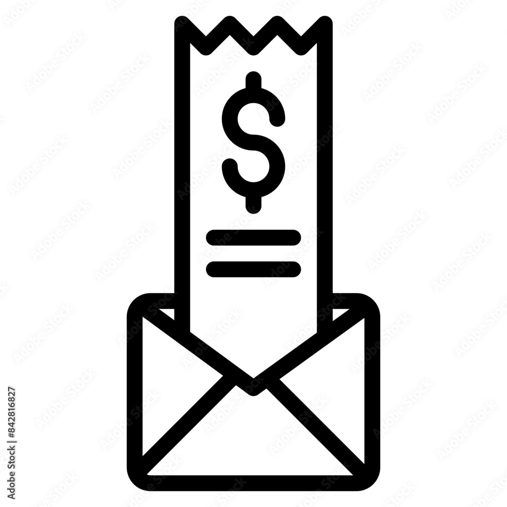 invoices due payment outline icon and illustration Stock Vector | Adobe ...