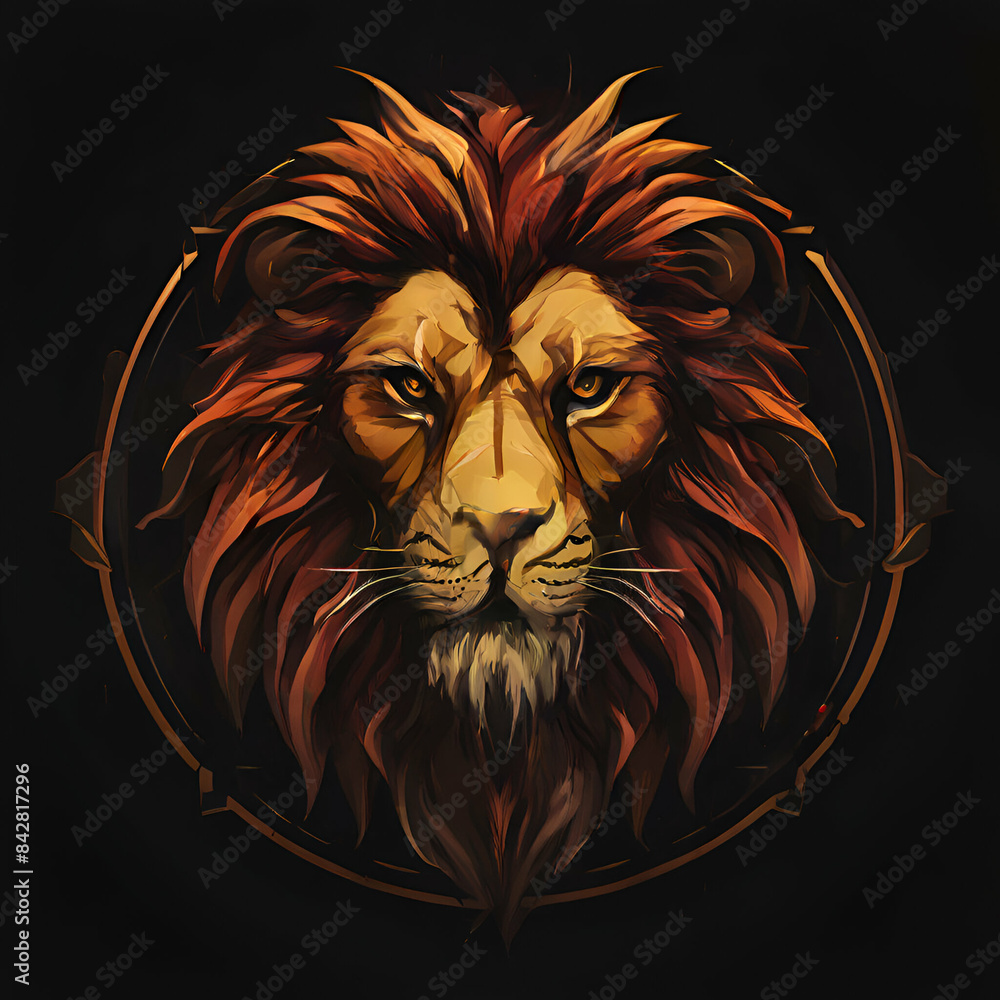 Lion logo lion shield logo vector design Lion head logo icon, lion face vector Illustration, on ...
