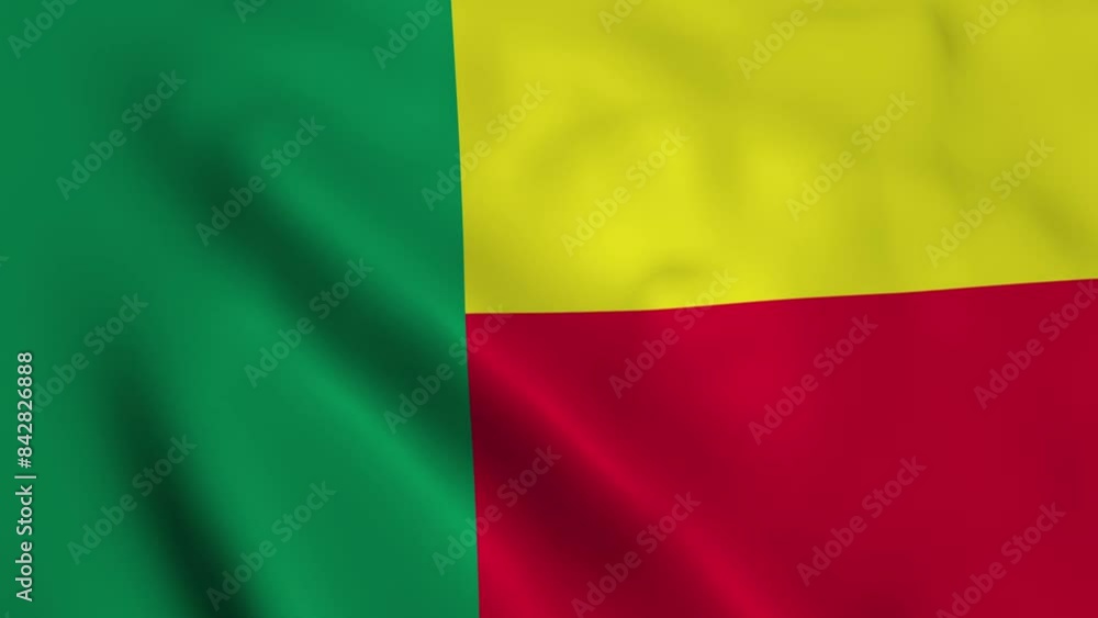 Benin flag seamless waving animation. Sign of Benin seamless loop 4k ...
