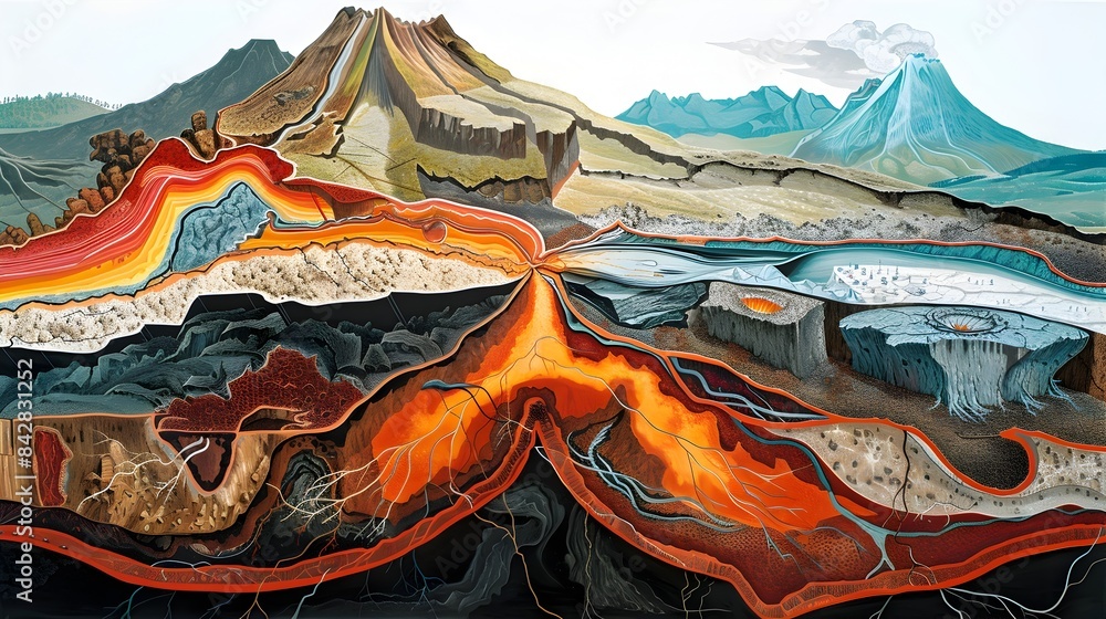 Cross Section Diagram of Volcano s Internal Structure and Magma ...