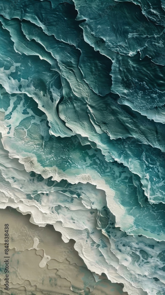 Fotografía 3D Layered Paper Beach View: Dark Blue Stereogram in 4K with ...