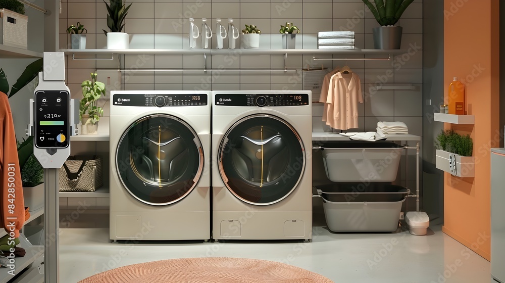 App-Integrated Automated Laundry Room with Smart Folding Devices and ...