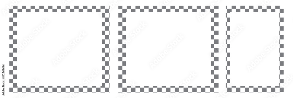 Rectangle frame with checkered print on borders. Rectangular vignette ...