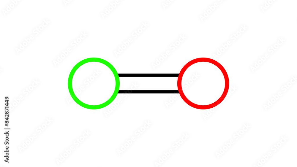 calcium oxide molecule, structural chemical formula, ball-and-stick ...