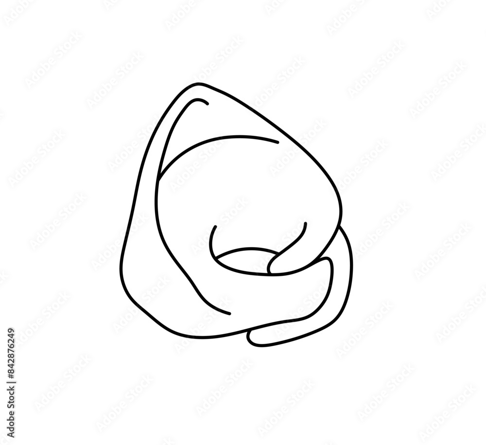 Vector isolated one single simple dumpling icon colorless black and ...