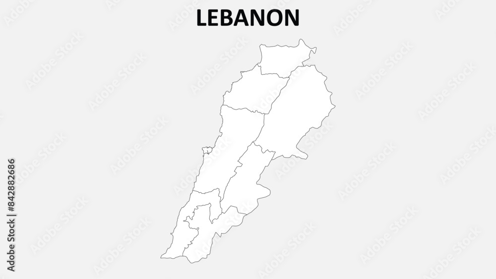Lebanon Map. State map of Lebanon. Administrative map of Lebanon with ...