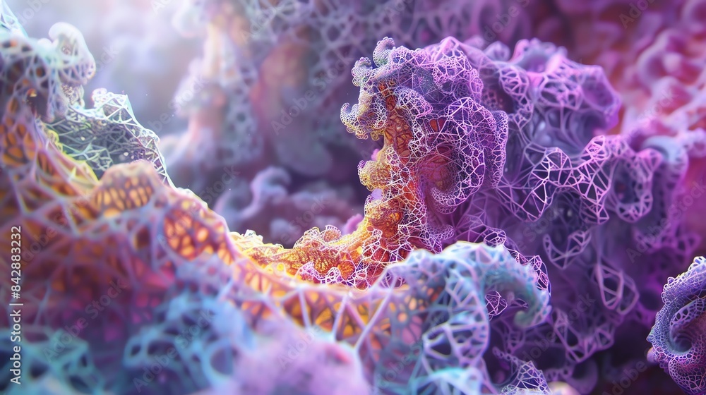 Abstract Chromatin featuring vibrant, intricate patterns and textures ...