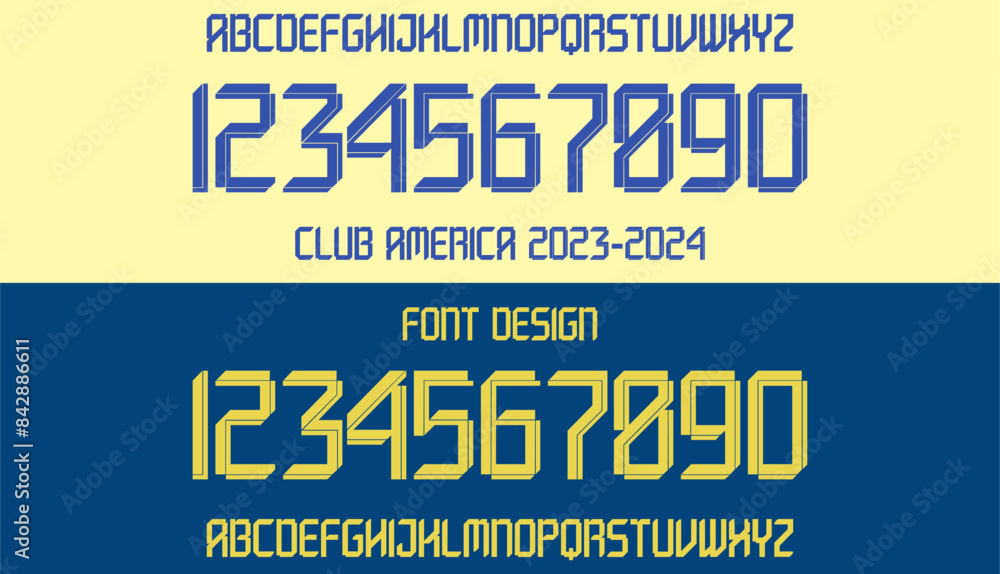 Vetor de font vector team 2023 - 2024 kit sport style. football style ...