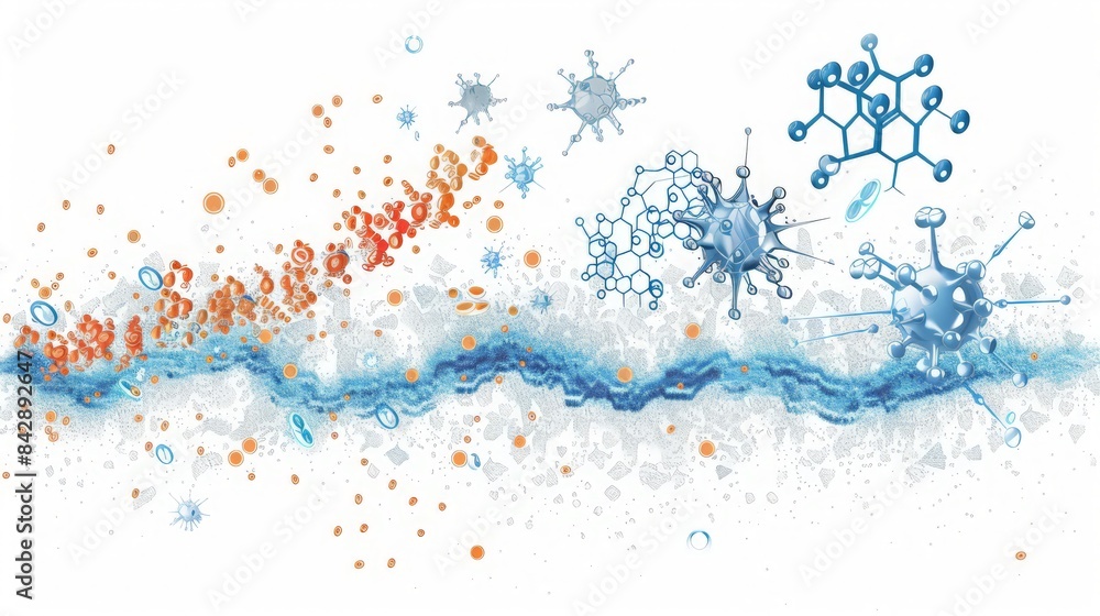 Photo A diagram shows the mechanism of enzyme catalysis in biochemical ...