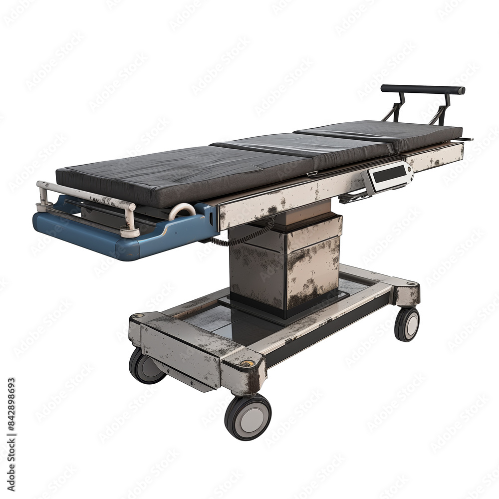 Old surgical table with distressed look 2D Game Art isolated on white ...