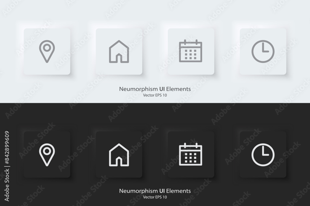 Appointment sign. A set of black and white square buttons with ...