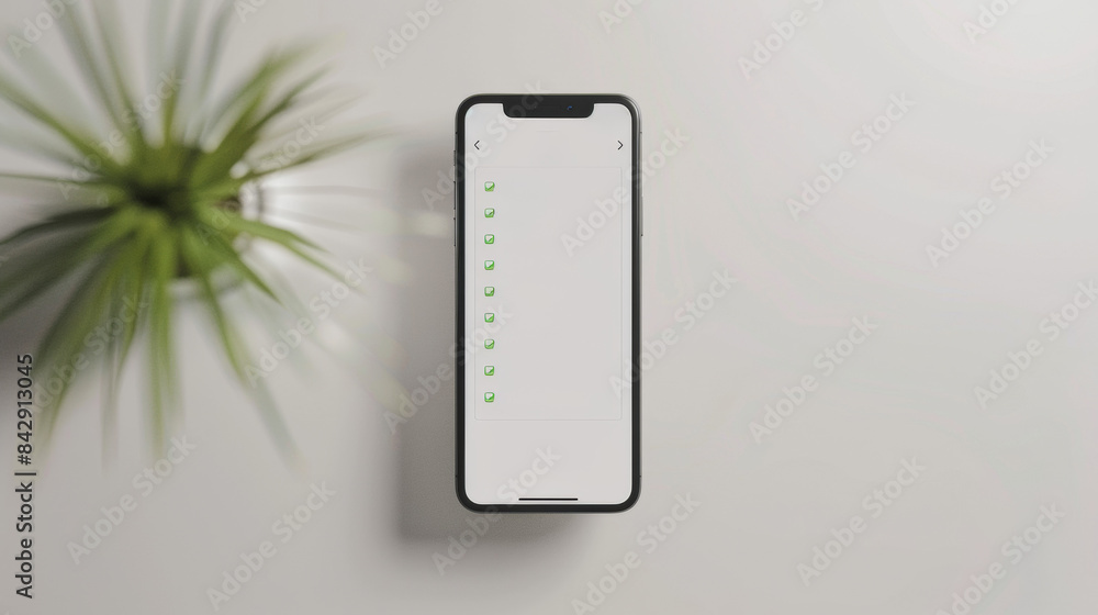 Smartphone displaying a to-do list with three tasks each marked with a ...