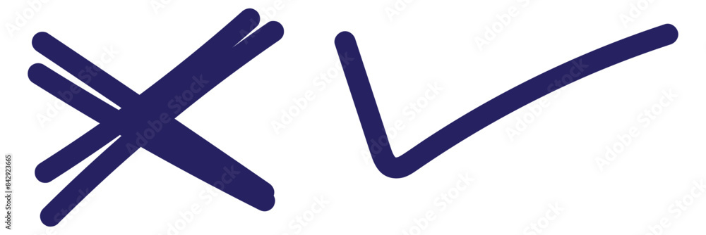 Hand drawn check signs. Doodle v mark for list items, checkbox chalk ...