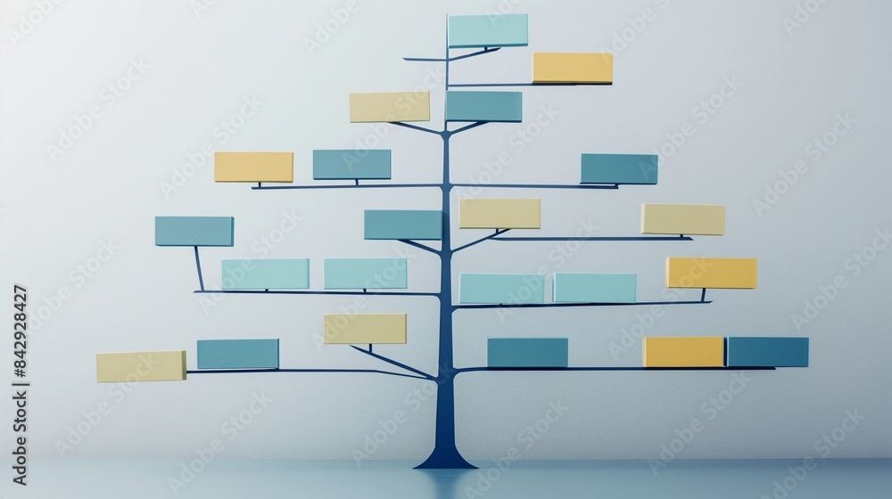 An organizational chart with clear, hierarchical structures, using ...