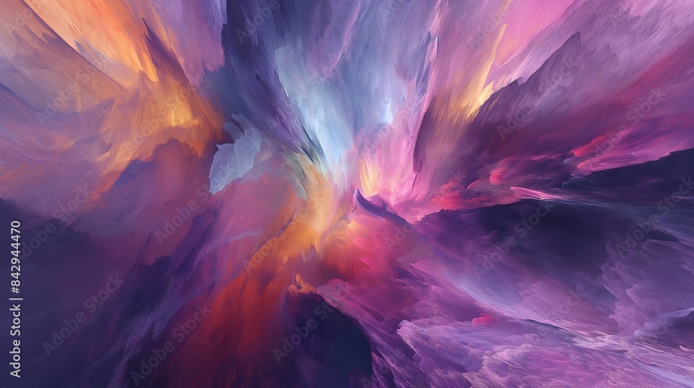 An AI-generated gallery of abstract expressionism, where each brushstroke is meticulously ...