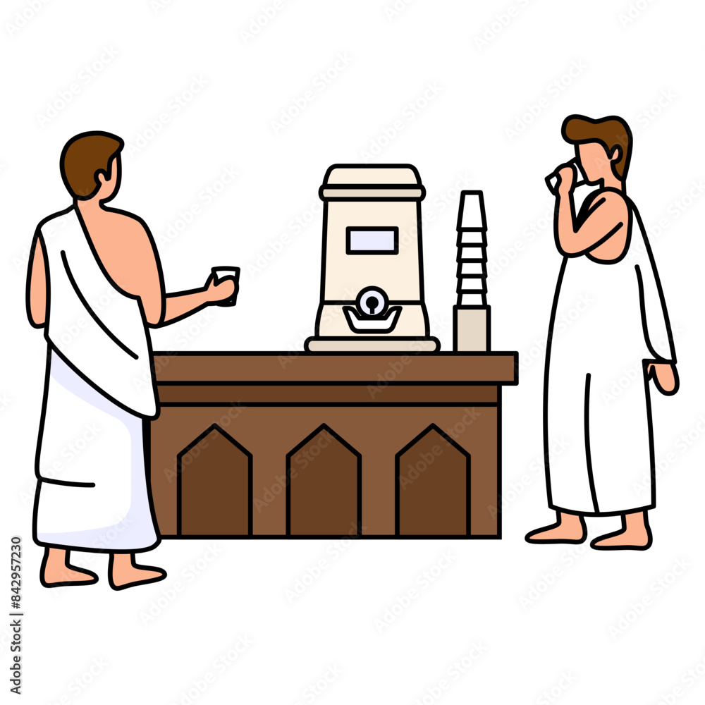 zam zam water drink while wearing Ahram Concept, Pilgrims at the Al ...