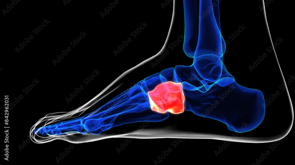 Lateral view of cuboid bone foot bones anatomy for medical Concept 3D ...