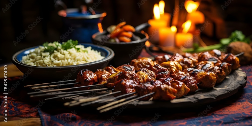 Menu featuring Arabic grilled dishes like kebab dolma mansaf and ...