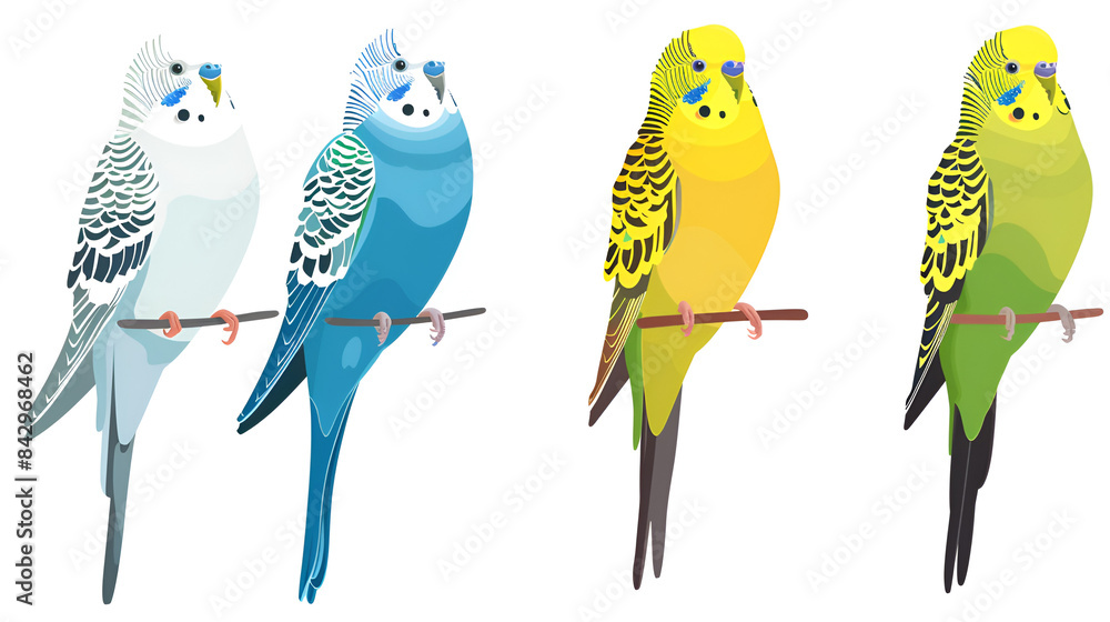 Budgerigar or budgie parrot icon in flat style. Australian tropical ...