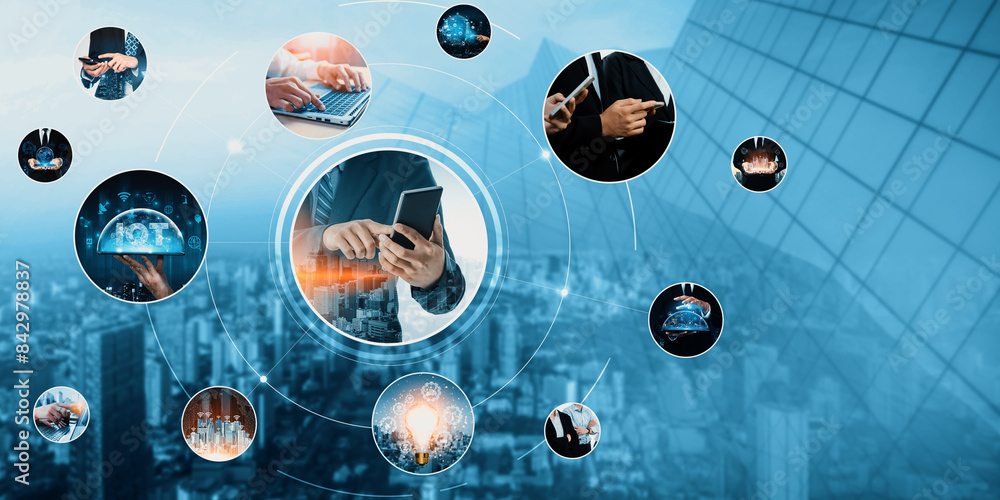 Communication technology , smart connection IOT and people network ...