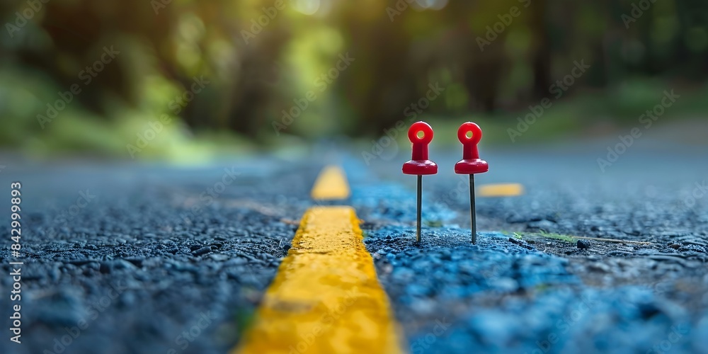 Detailed GPS map with two pins for efficient route planning guidance ... Detailed GPS map with two pins for efficient route planning guidance ...