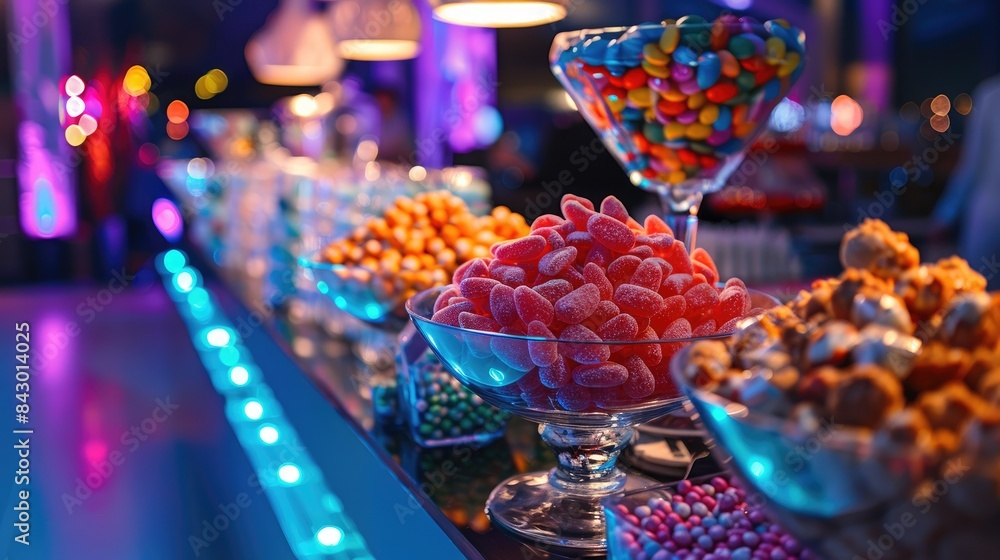 Event featuring confectionery bar with a mix of candies and nuts Stock ...