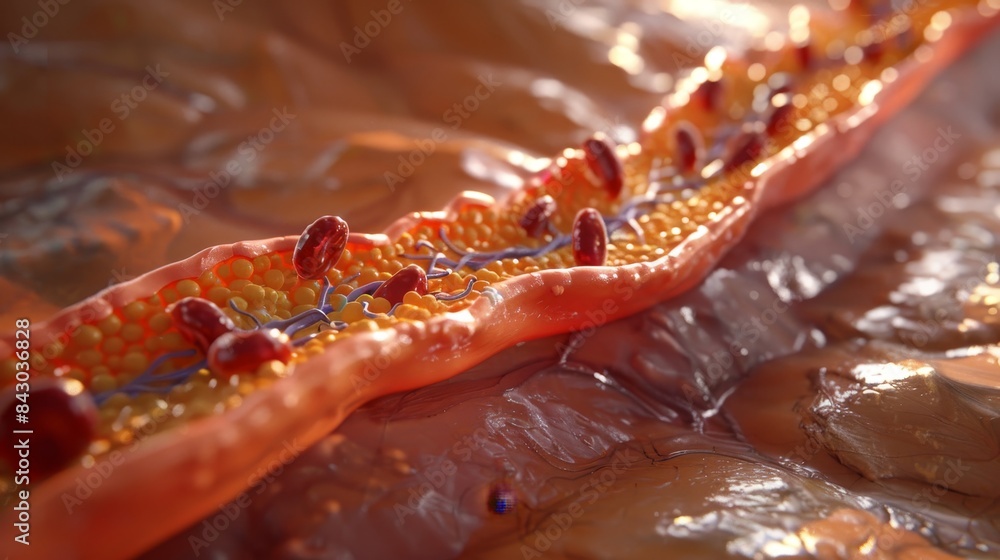 Arteriosclerosis medical 3D anatomical visualization, cholesterol ...