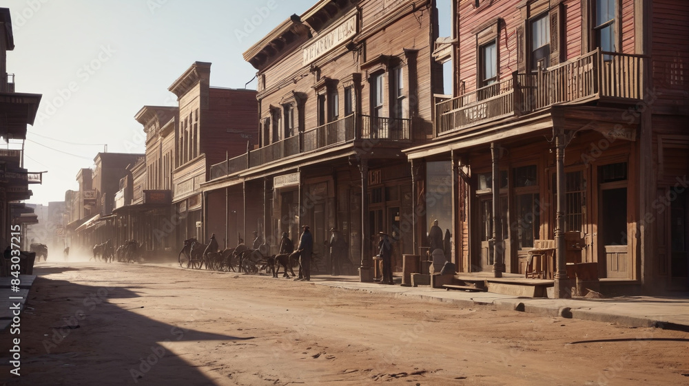 The dusty main street comes alive with a tense duel at high noon ...