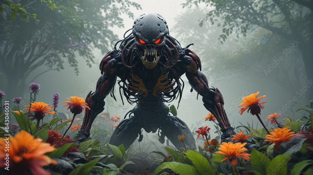 Under the cover of fog, the menacing flowers open their venomous petals ...