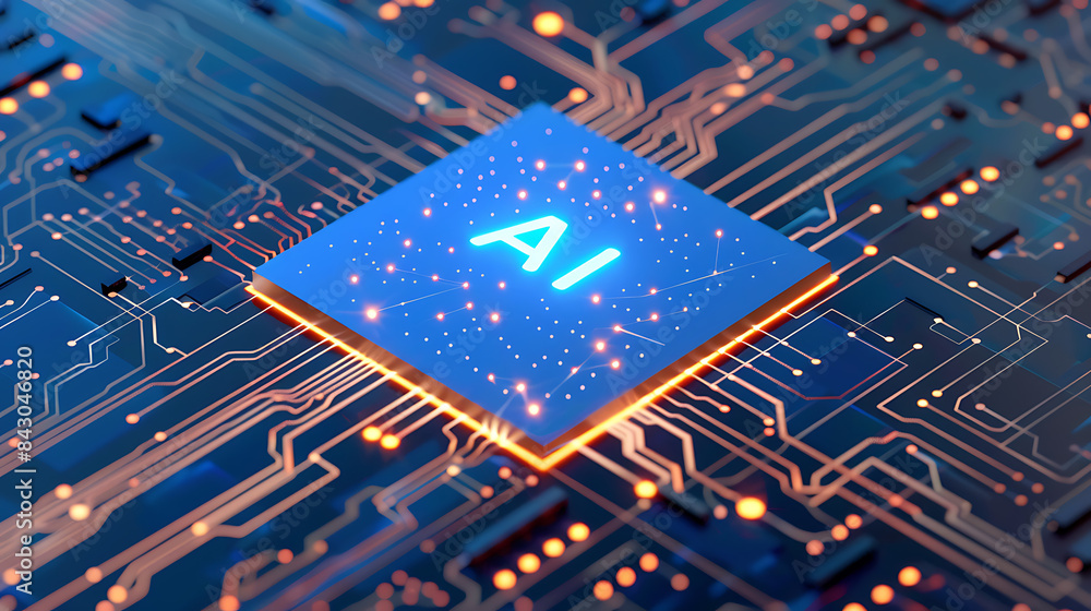 Computer Chip labeled "AI" for Artificial Intelligence Stock ...
