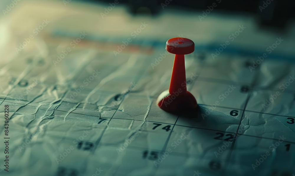 Pin marking a destination on a colorful travel map Travel concept Map ...