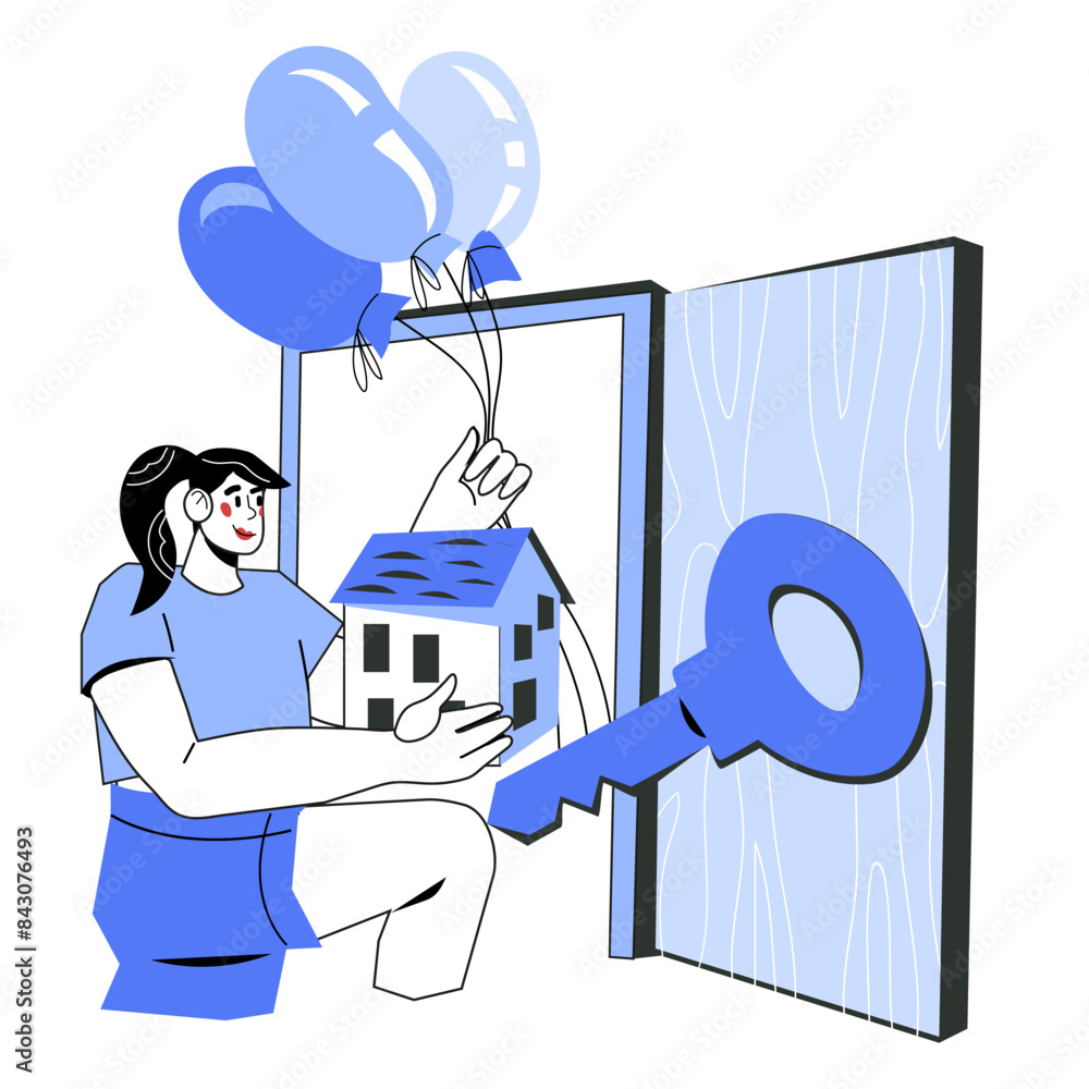 Buying a home and mortgage, concept of housewarming and purchasing a ...