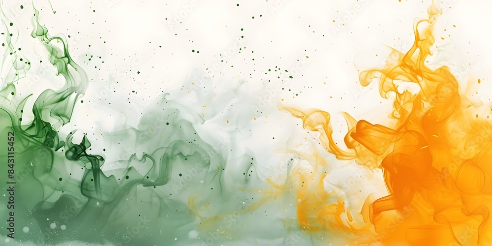 ภาพประกอบสต็อก Vibrant and Emotive Orange Watercolor Painting with Bold ...
