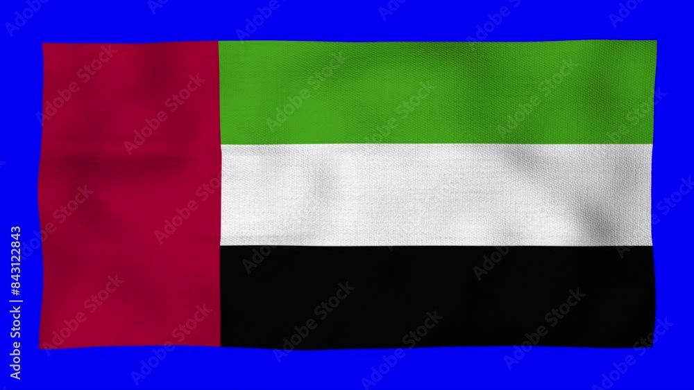 United Arab Emirates UAE's National Flag in a Dynamic Display: A Sign ...