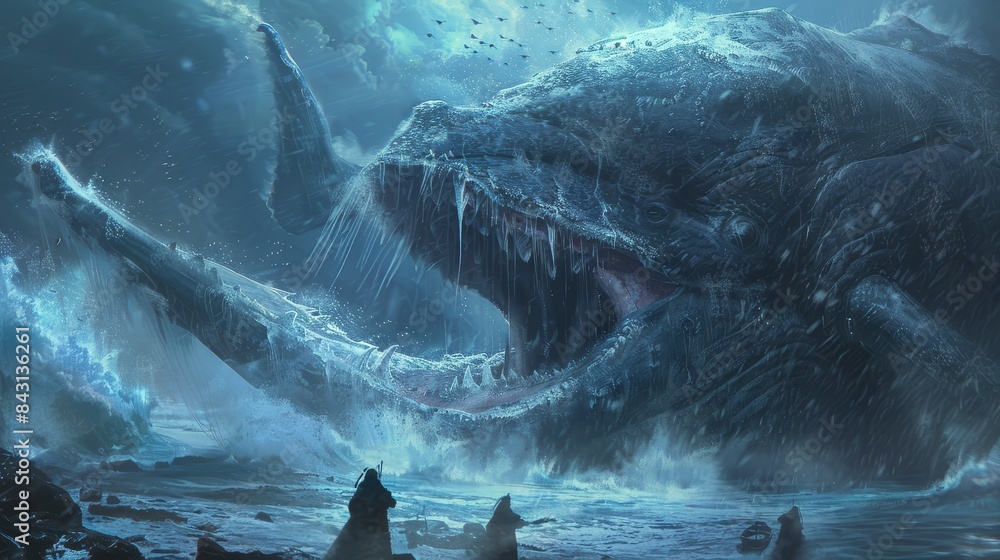 Frozen Leviathan: A Giant Sea Monster - A monstrous sea creature ...