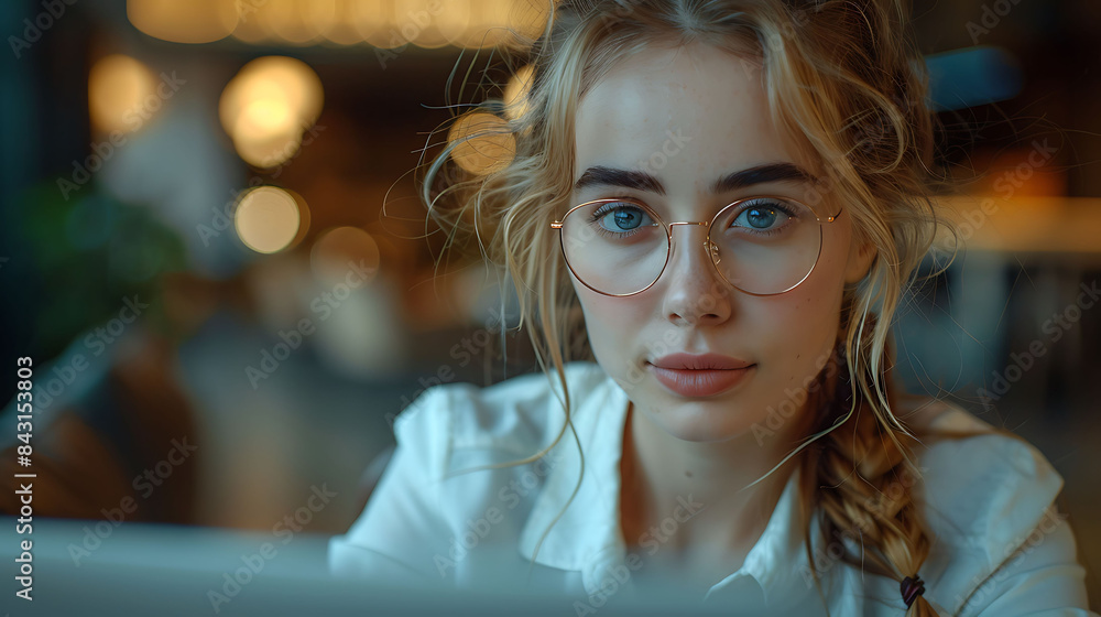 Businesswoman Laptop Geodesic Structures Animated GIFs Selective Focus ...