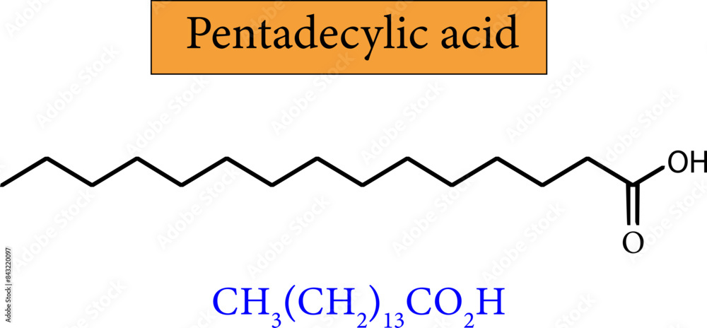 Skeletal formula of pentadecanoic acid.Vector illustration Stock Vector ...
