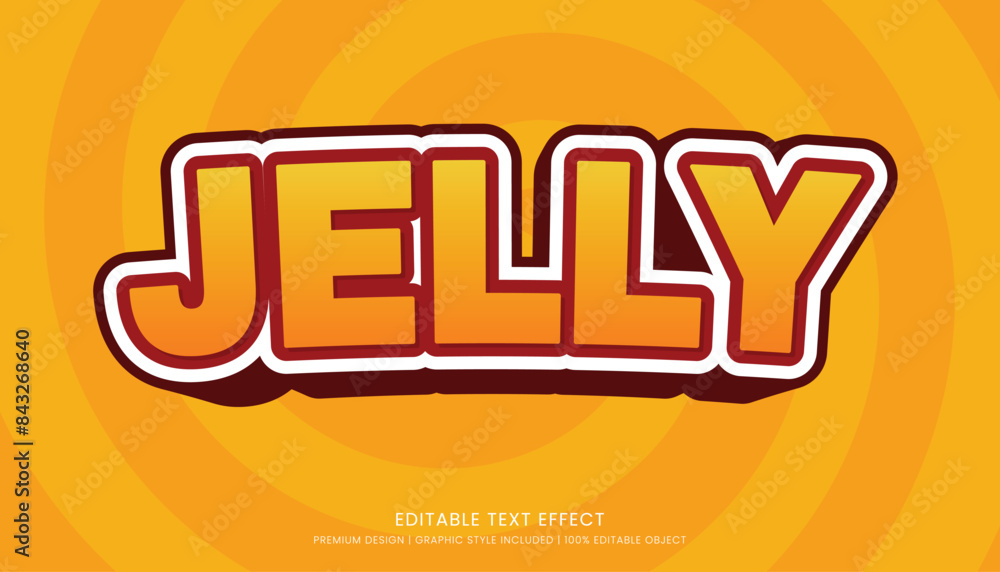 jelly text effect template editable font style Stock Vector | Adobe Stock