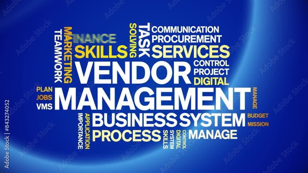 Vendor Management animated word cloud;text design animation tag kinetic ...