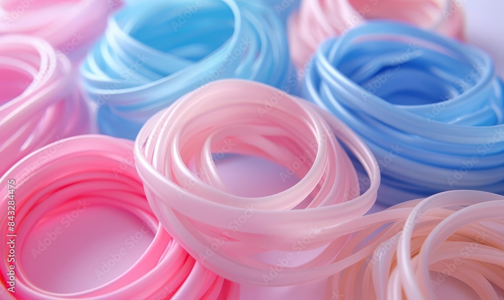 Rubber bands icon 3d blender pastel color Abstract background with ...