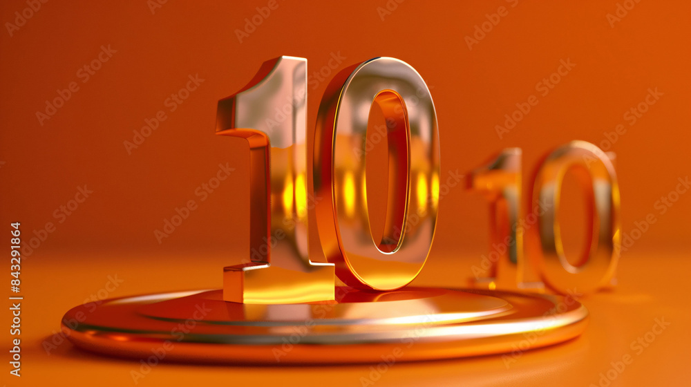 Countdown number 10 booth space background, advertising pedestal ...