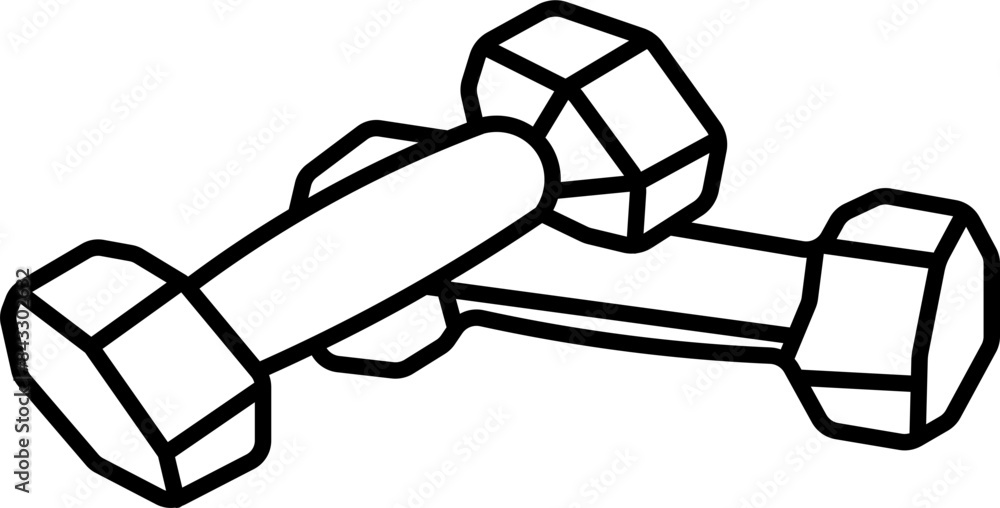 Poster Dumbbell outline vector illustration – Wall Art | UkPosters