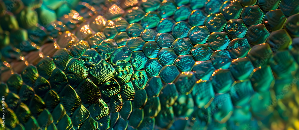 Green snake skin texture. Texture of iridescent snake skin. ilustração ...