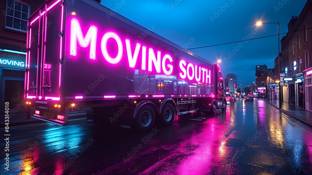 “MOVING SOUTH” sign - moving truck - relocation - moving to the ...