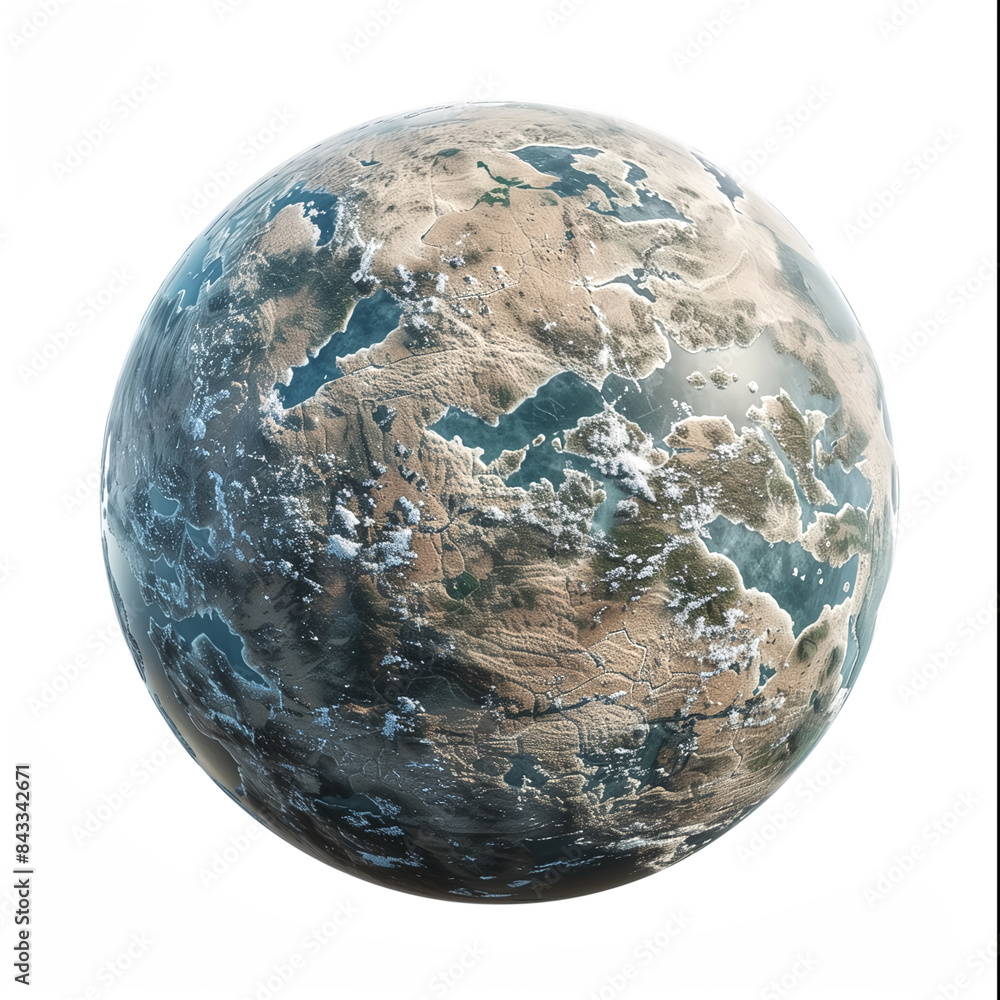 Earth planet, 100% white background, 3d model, no outline, no sh Stock ...