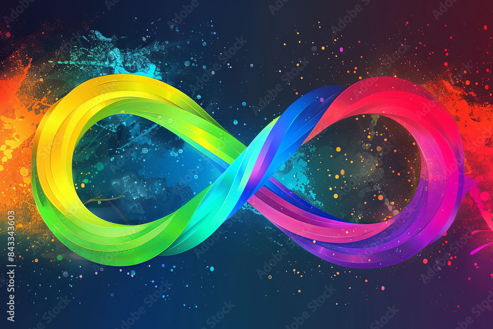 World Autism Awareness Day background featuring a rainbow-colored ...