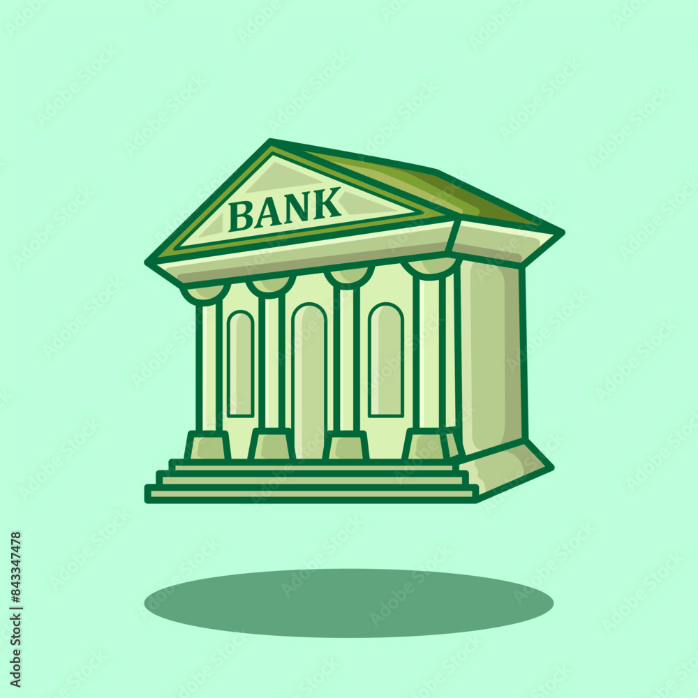 Bank Building Cartoon Vector illustration. Vector Bank. Bank Building ...