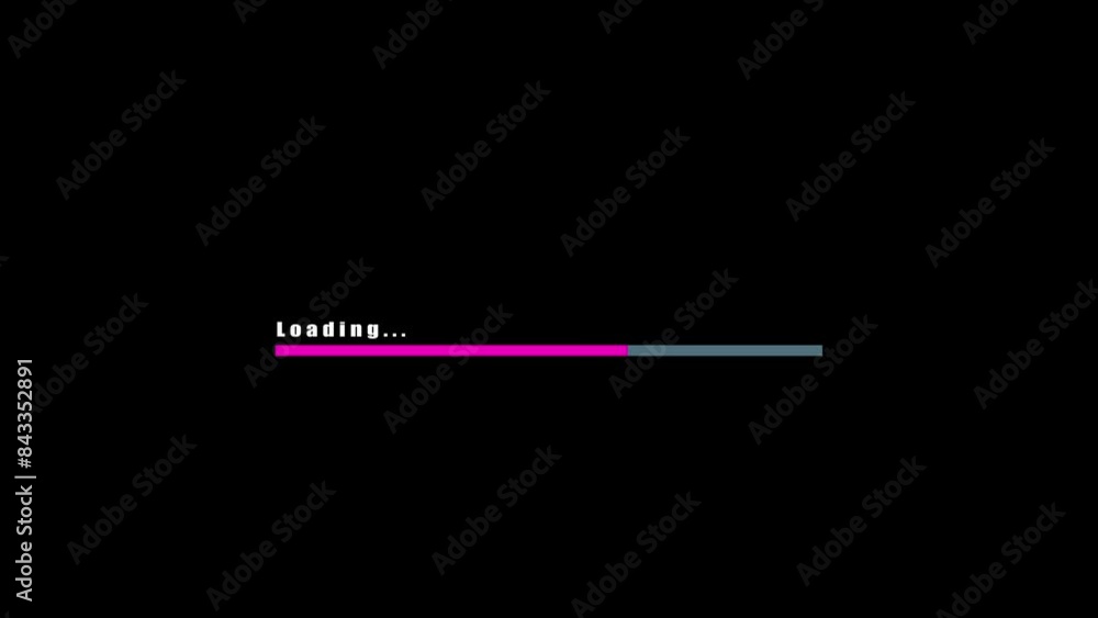 Loading bar fills up slowly, indicating progress on screen task, digital loading bar signals ...