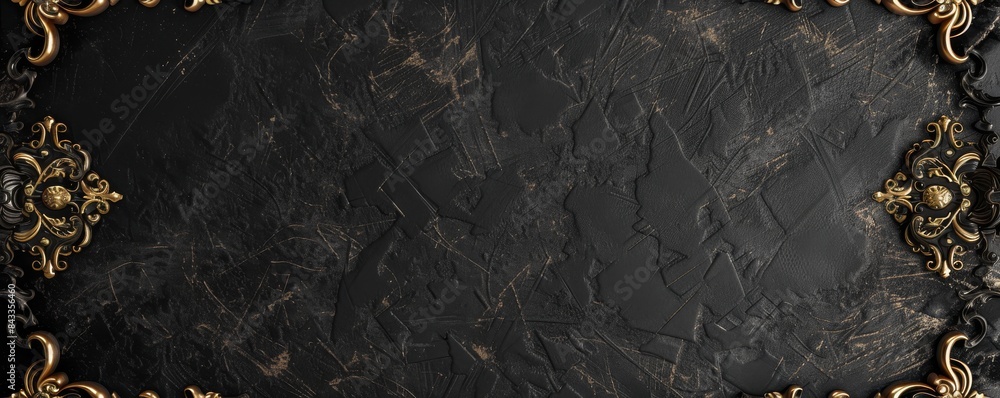 Elegant tarot card frame design with ornate embossed gold details and ...