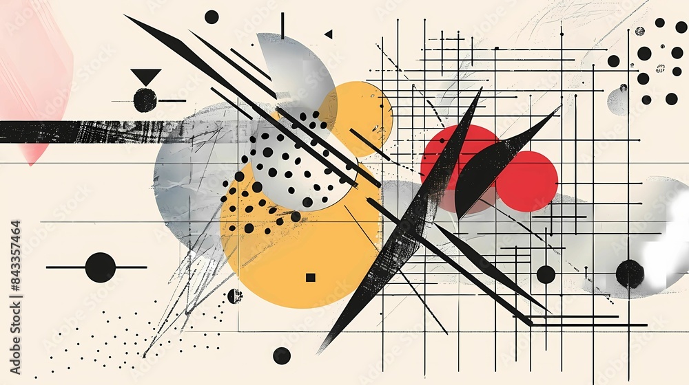 Abstract background of a brutalist geometric shapes and grids, brutal ...